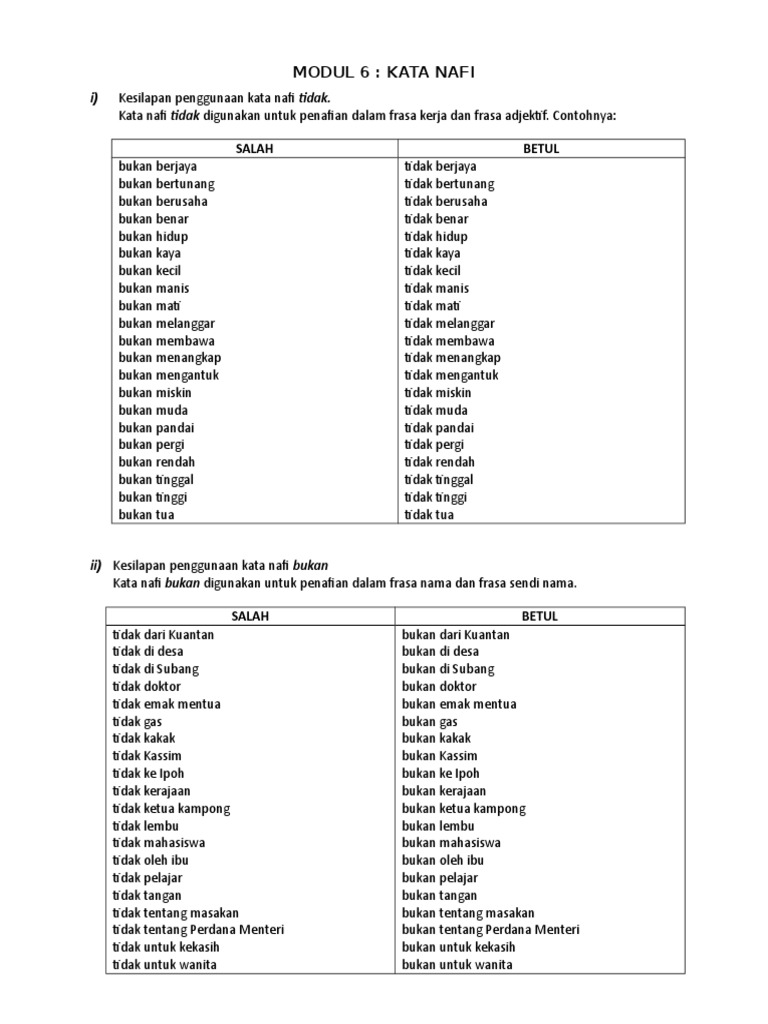 Modul 6 Kata Nafi | PDF