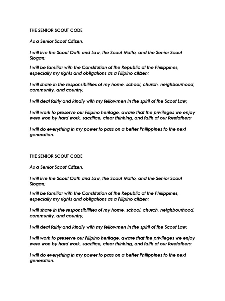Senior Scout Code | PDF