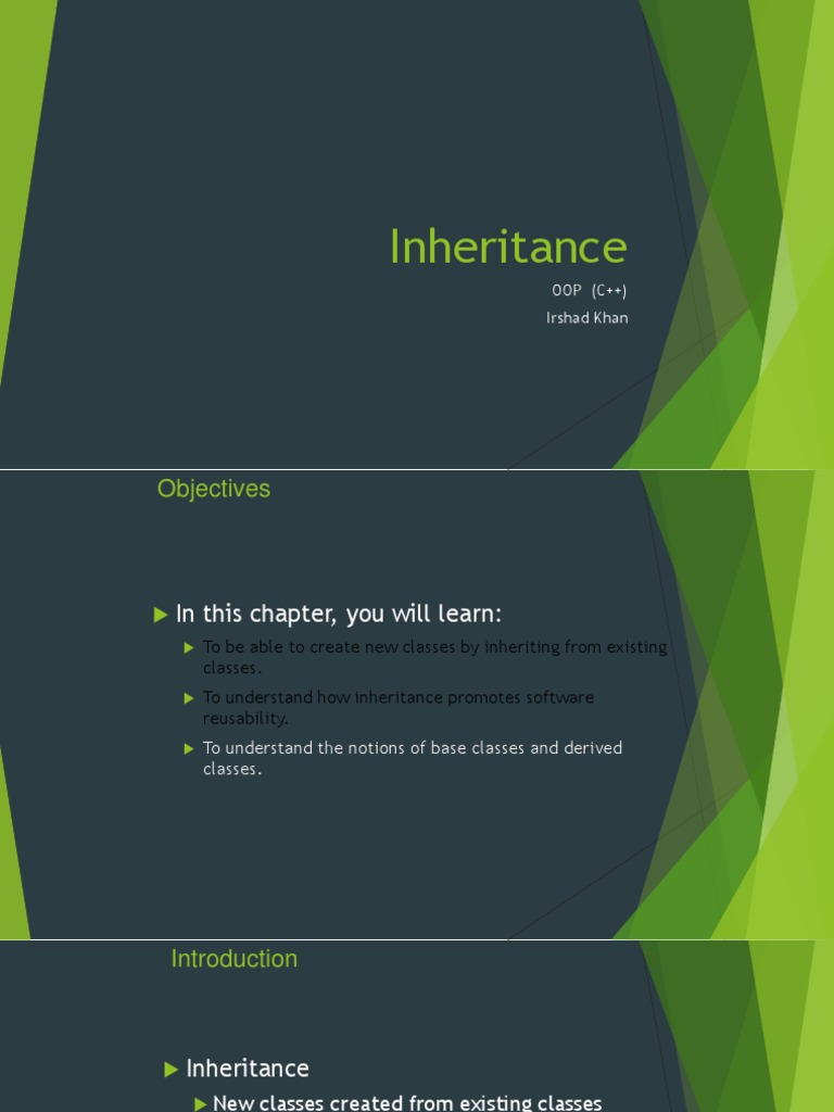 Inheritance Oop C Irshad Khan Pdf Inheritance Object Oriented Programming Class 4329