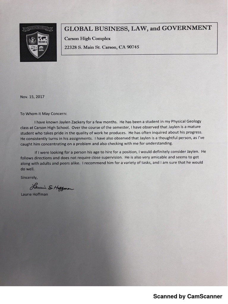 Letter of Rec | PDF