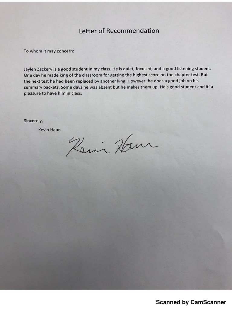 Letter of Rec | PDF