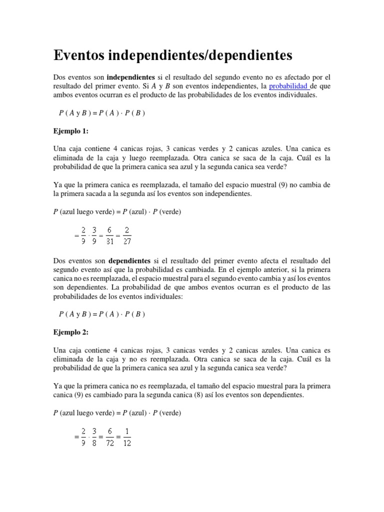 Eventos Independientes | PDF
