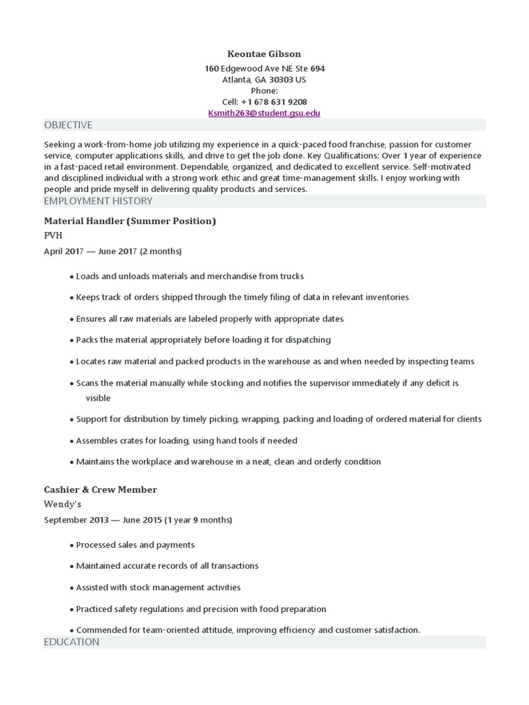 Gsu Resume | PDF
