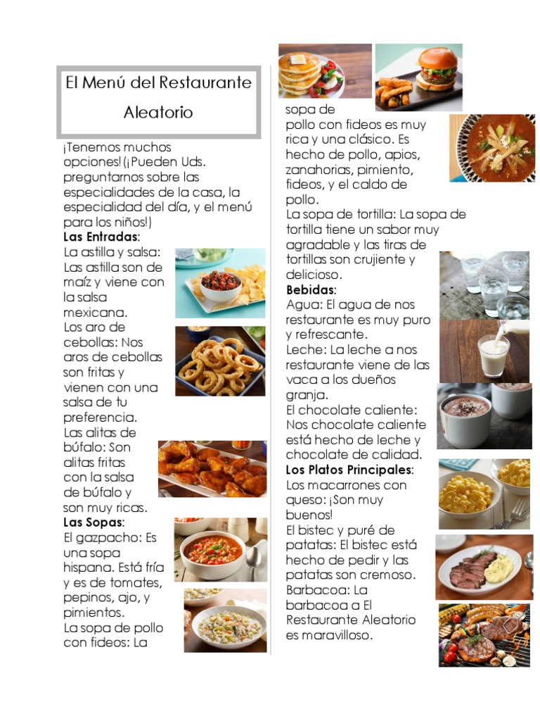Spanish Restaurant Menu Project