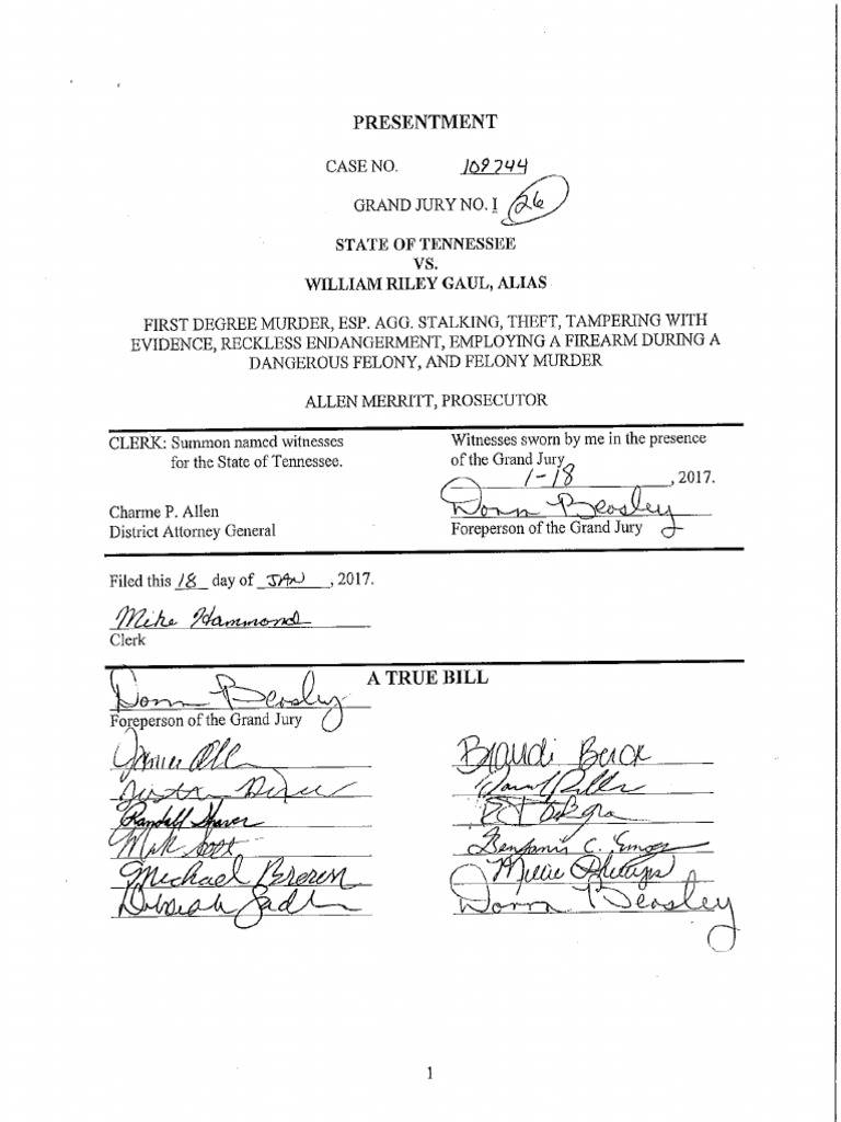 Tennessee v. William Riley Gaul - Indictment | PDF