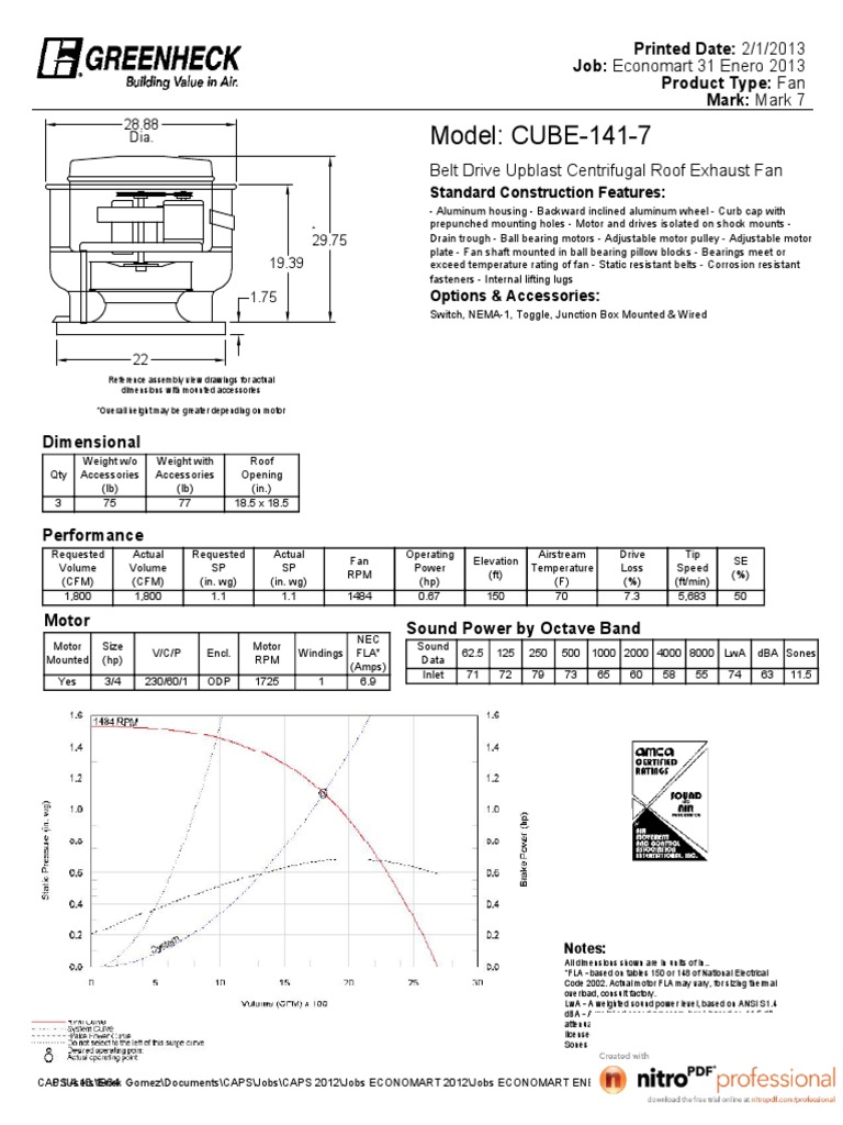 CUBE 141 7 Submittal | PDF | Engines | Manufactured Goods