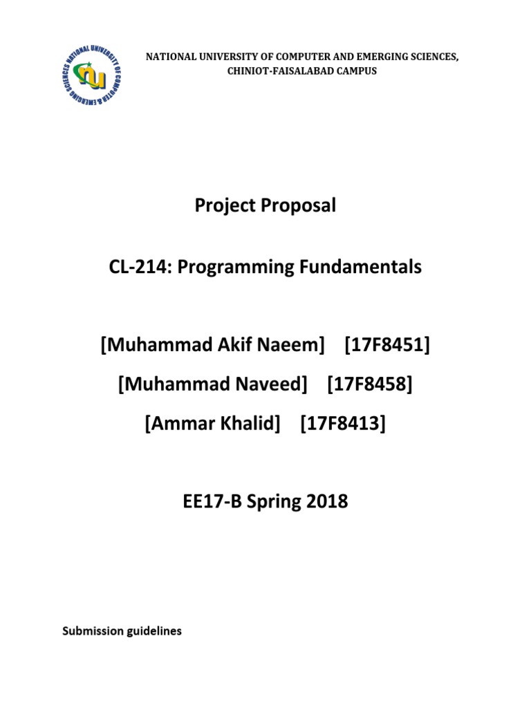 Programming Fundamental Project Proporsal | PDF