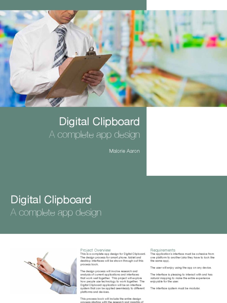 Digital Clipboard Design Specification | PDF | Mobile App | Tablet Computer