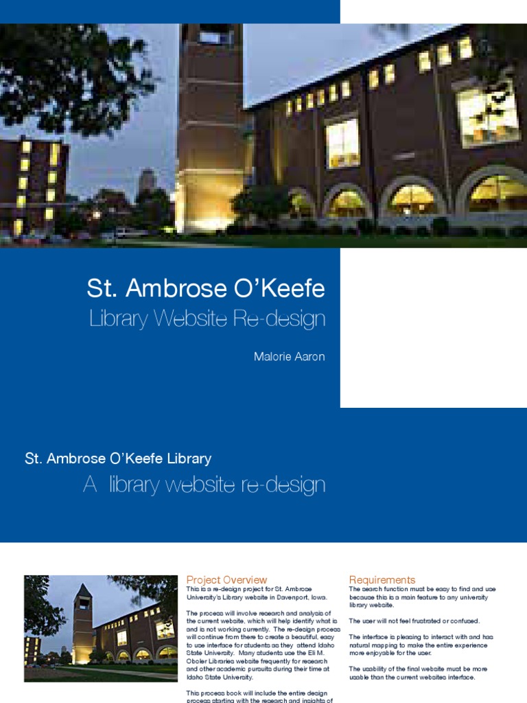 ST Ambrose Library Website Redesign Specification | PDF | Libraries ...