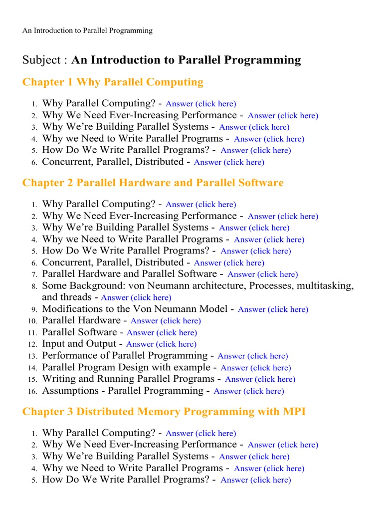 An Introduction To Parallel Programming - Lecture Notes, Study Material ...