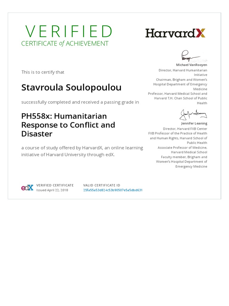 Harvardx ph558x Certificate Edx | PDF