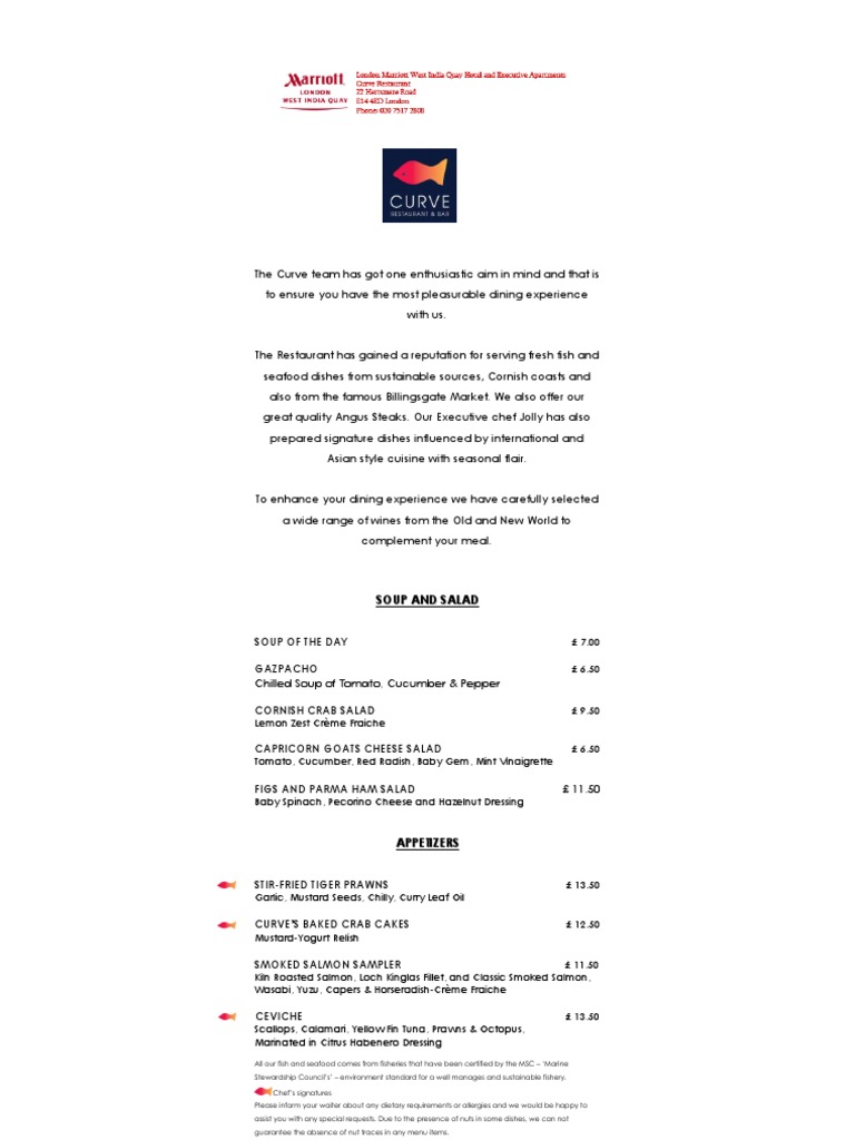 Curve ALC Menu 2010-1 | PDF | Salad | Curry