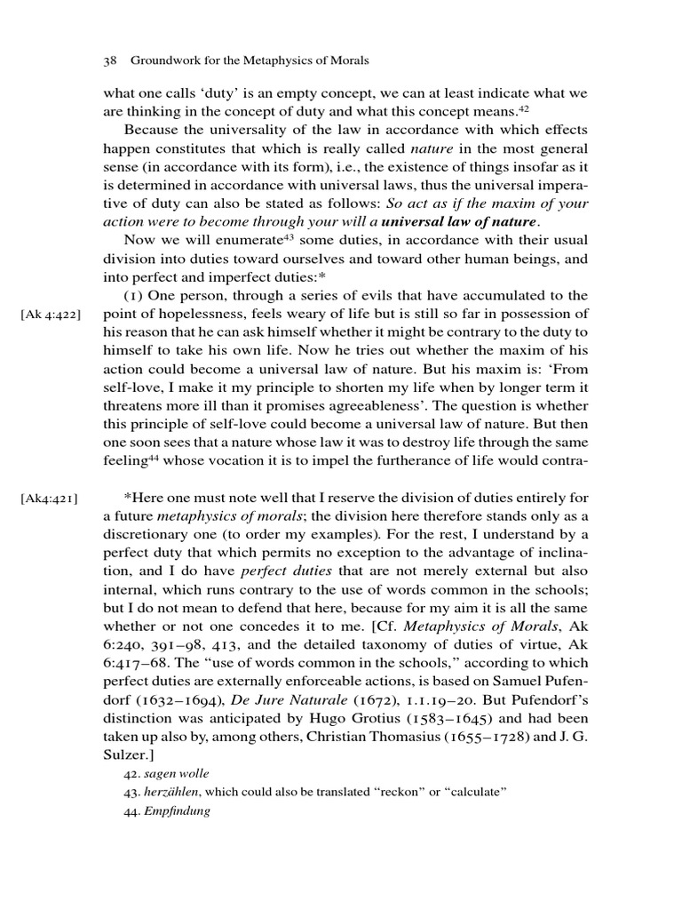 Kant's Perfect and Imperfect Duties | PDF | Immanuel Kant | Metaphysics