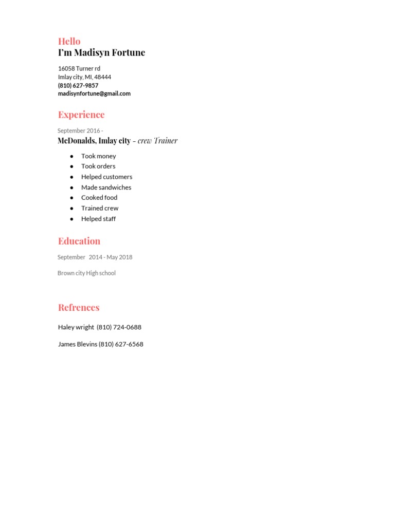 Resume 4 | PDF