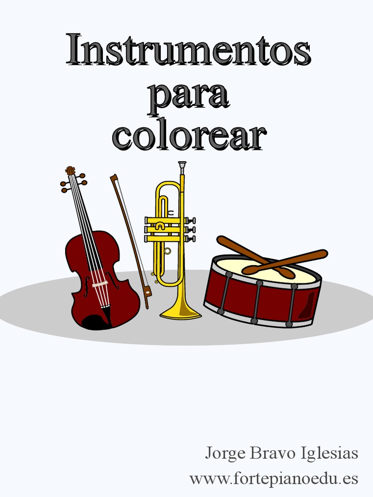 Instrumentos Musicales para Colorear | PDF | Instrumentos de cuerda ...