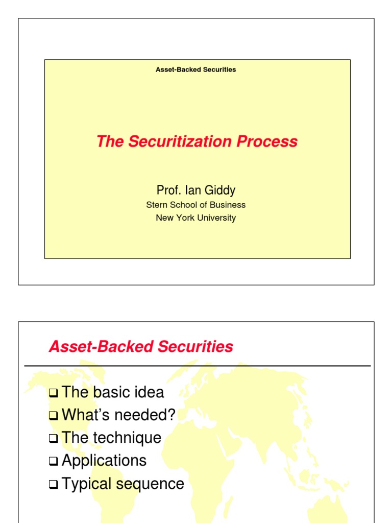 Securitization Process | PDF | Securitization | Asset Backed Security