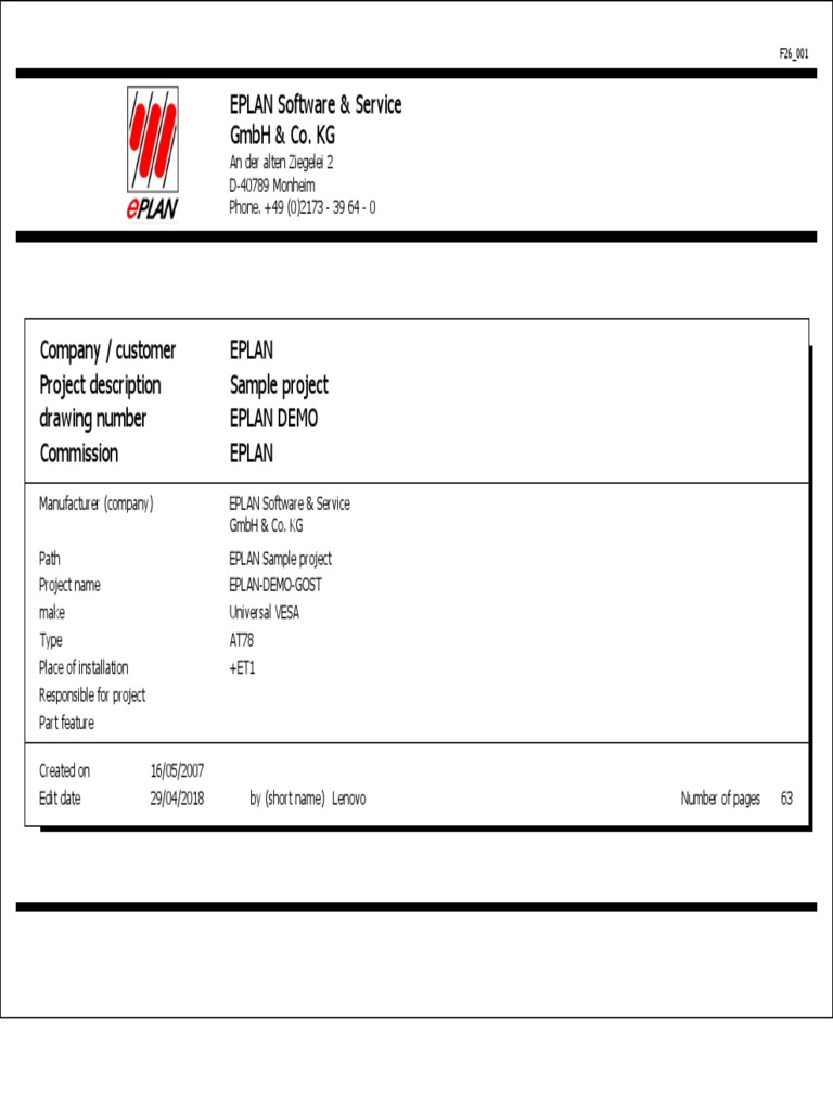 EPLAN Print Job | PDF | Electric Power | Electromagnetism