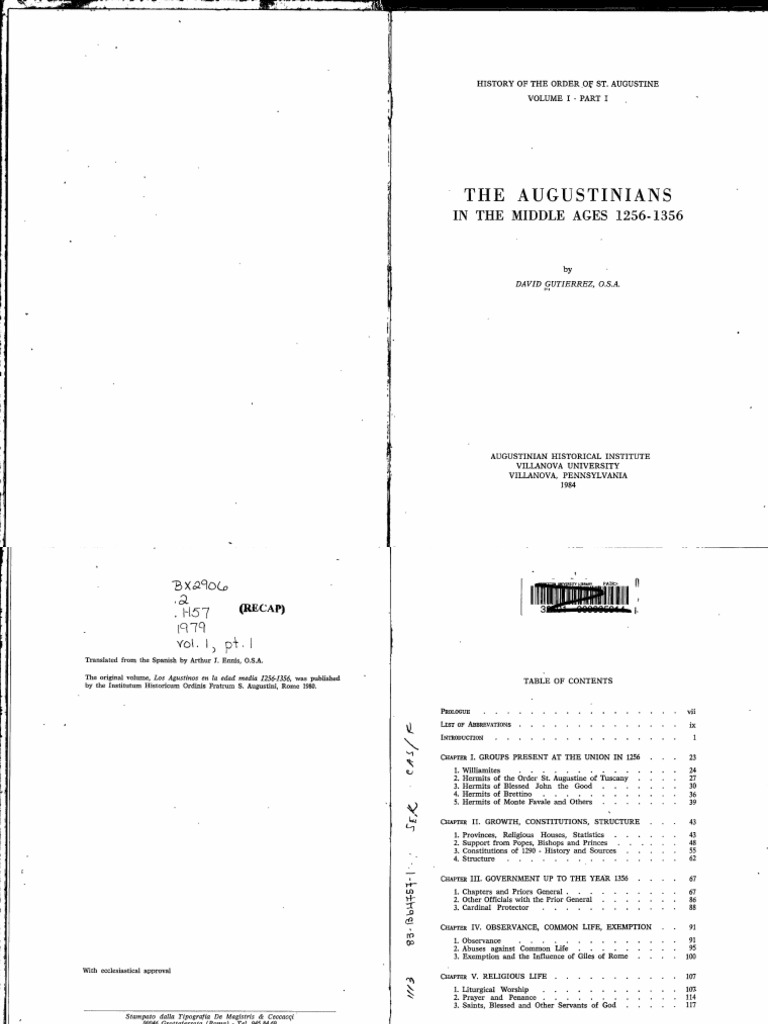 (History of The Order of Saint Augustine) Gutierrez, David-The ...