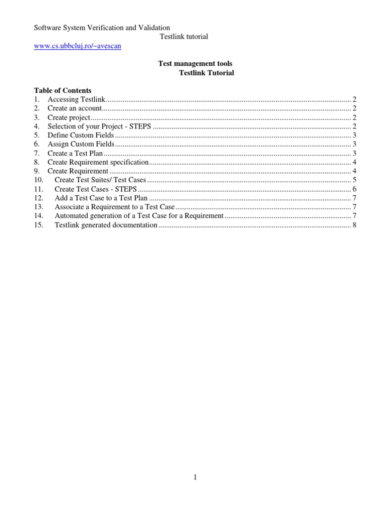 Test Management Tools Testlink Tutorial: WWW - Cs.ubbcluj - Ro/ Avescan ...