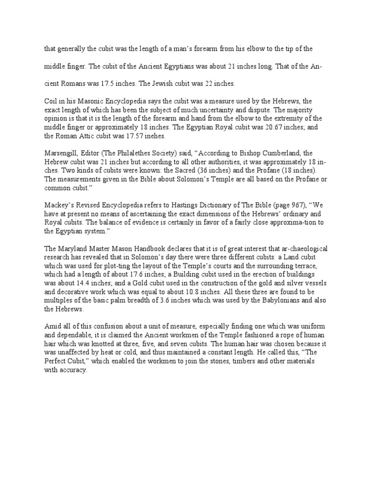 Understanding Cubit Measurements | PDF