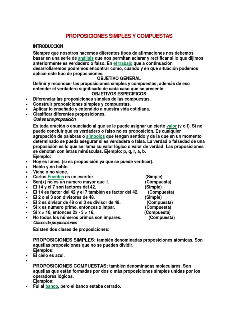Proposiciones Simples y Compuestas - Precentacion para El Profesor ...