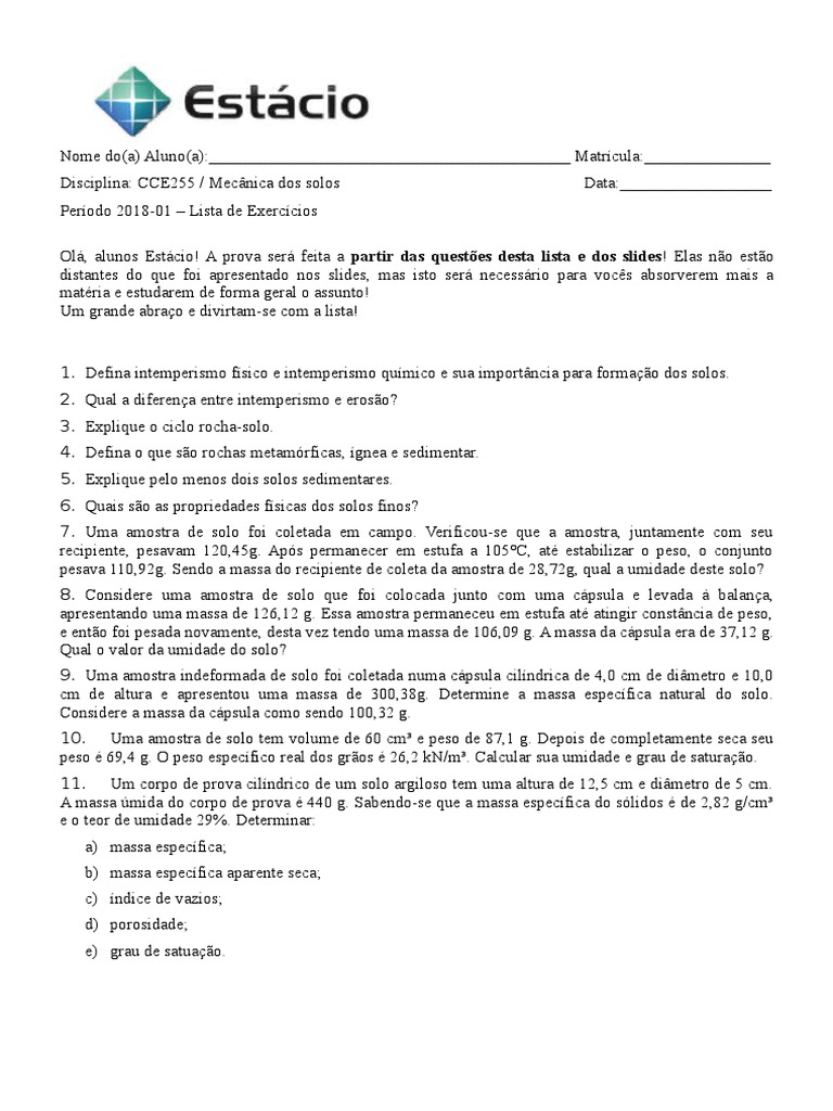 Lista Mecsol Avi | PDF | Solo | Estresse (Mecânica)