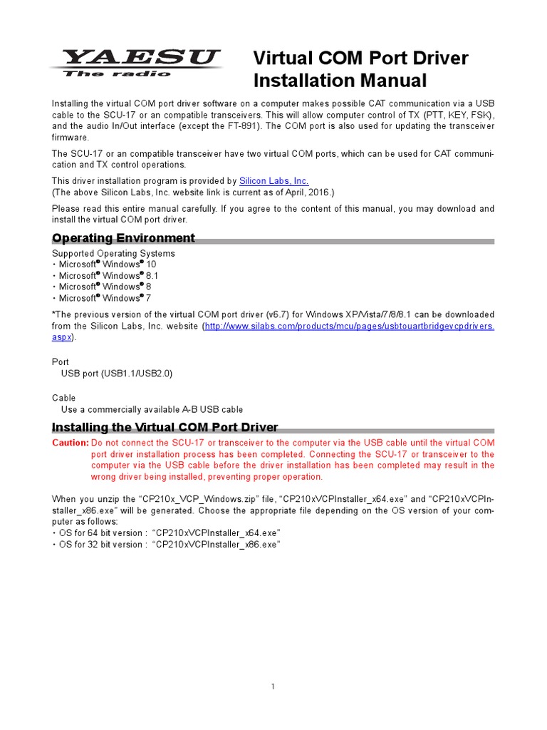 USB Driver Installation Manual ENG 1610-B0 PDF | Download Free PDF ...