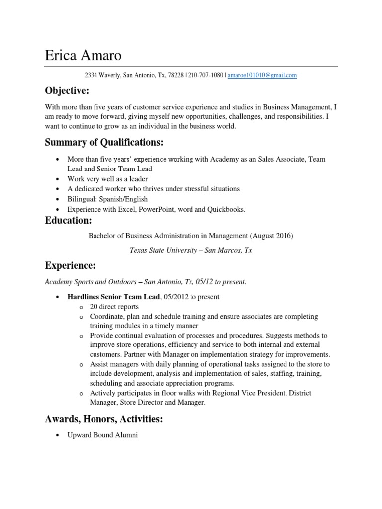 Erica Amaro Resume | PDF