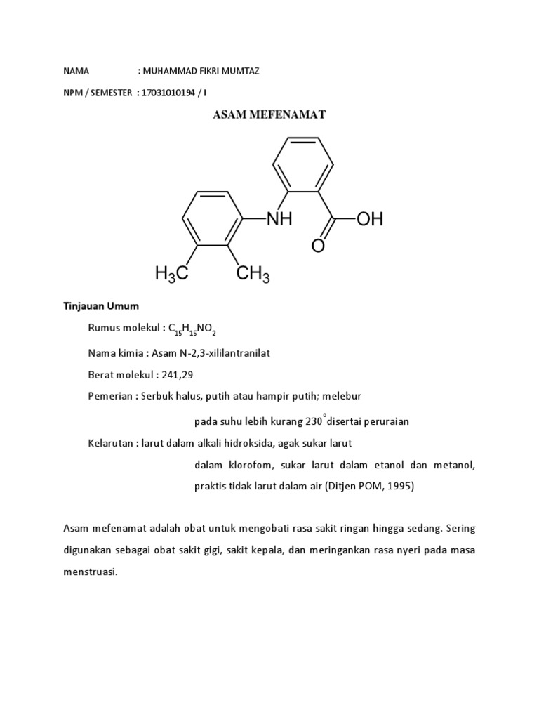 Asam Mefenamat | PDF