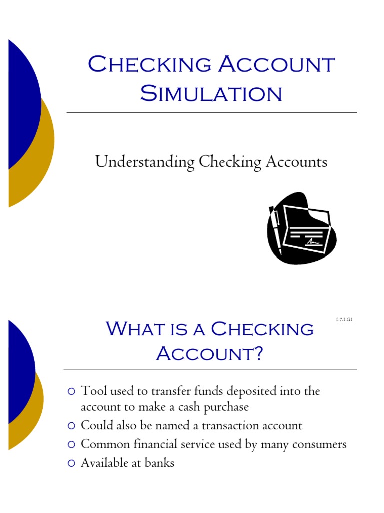 Checking Account Simulation Power Point Presentation FEFE | PDF ...