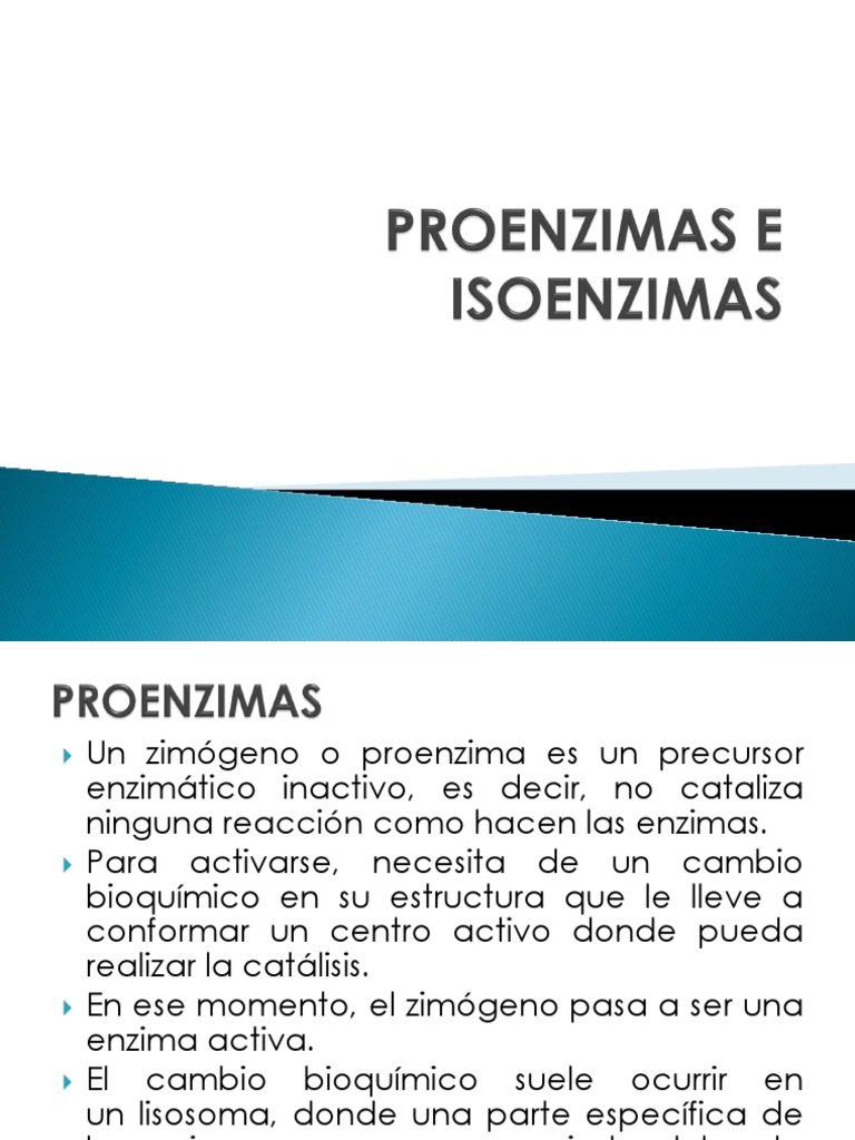 Proenzimas e Isoenzimas | PDF | Productos naturales | Ciencias de la vida