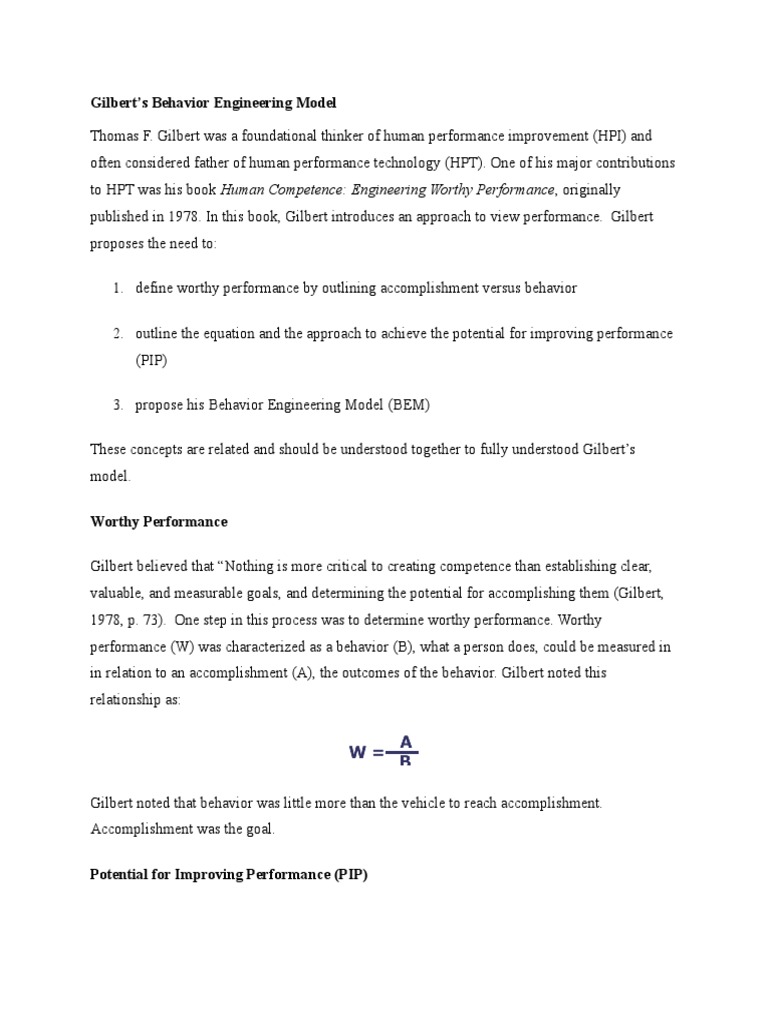 7 model gilberts bem 2 | Behavior | Engineering