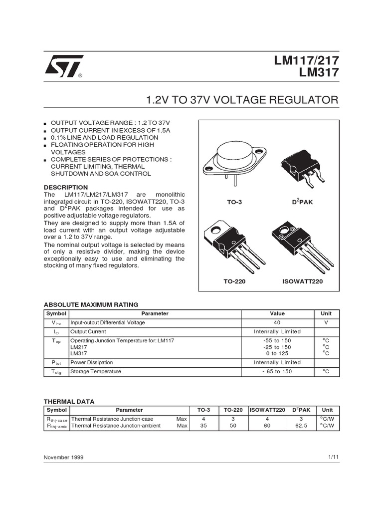 LM317 Datasheet PDF | PDF | Science & Mathematics | Computers