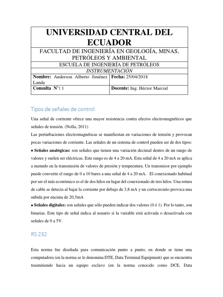 Señales de Control - Rs 234 485 | PDF | Módem | Redes de computadoras