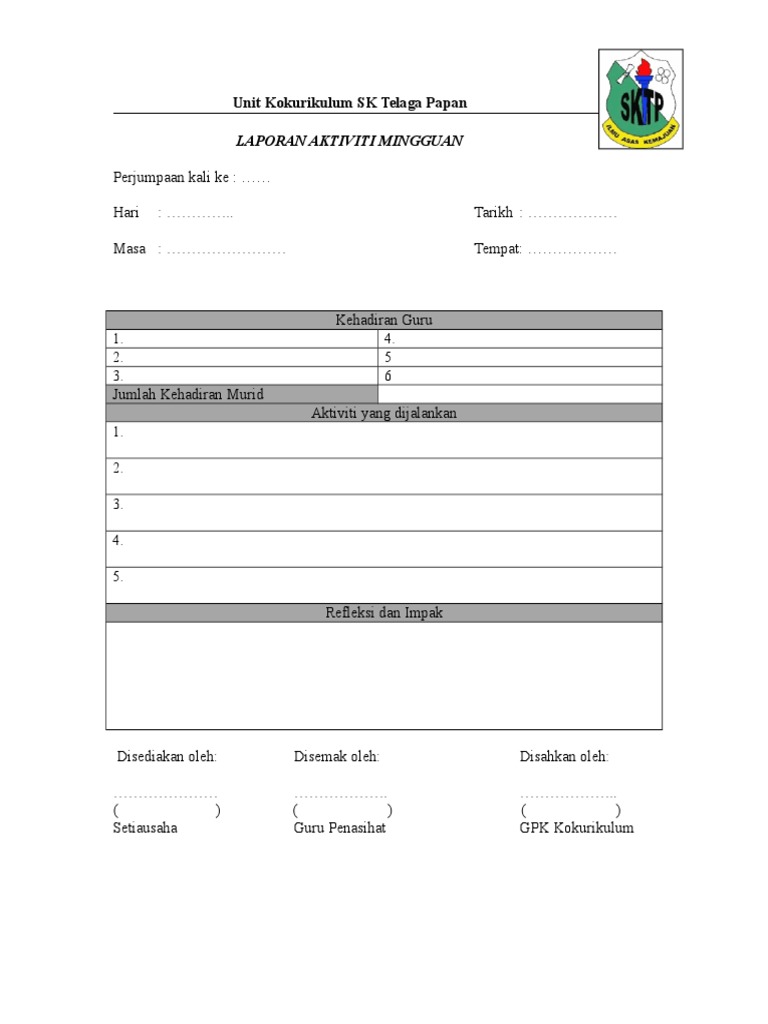 Catatan Aktiviti Mingguan Ppim | PDF