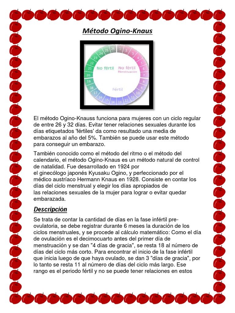 Método Ogino-Knaus: Control Natural del Embarazo | PDF | Salud y bienestar