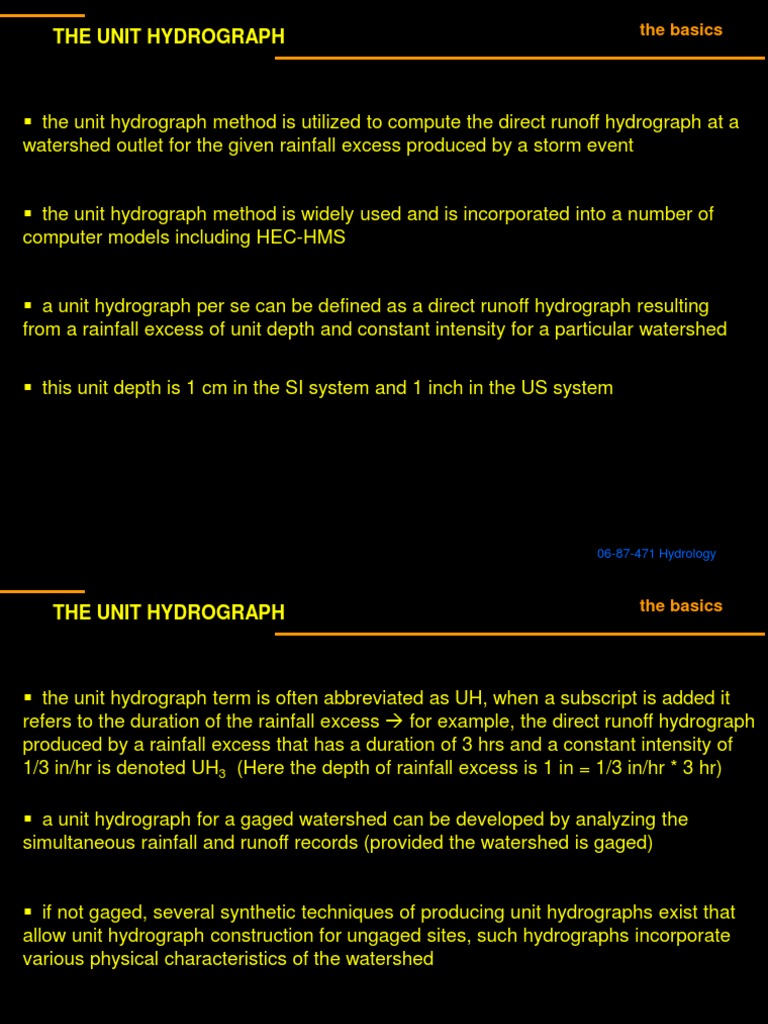 Understanding Unit Hydrographs in Hydrology | PDF | Discharge ...