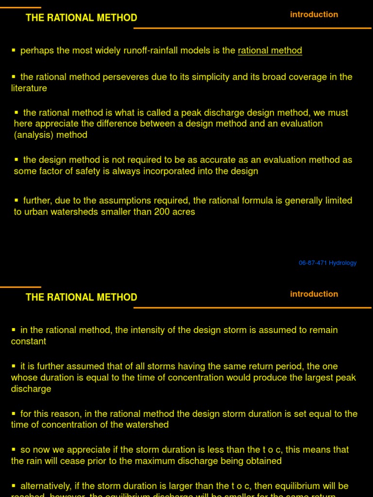Lecture 6 - The Rational Method and Intro To Stormwater Drainage ...