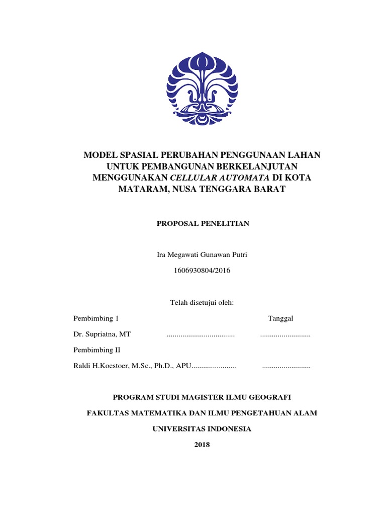 Model Spasial Perubahan Penggunaan Lahan Untuk Pembangunan ... Model Spasial Perubahan Penggunaan Lahan Untuk Pembangunan ...