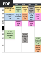 Horario Primer Cuatrimestre Psicología UAM | PDF