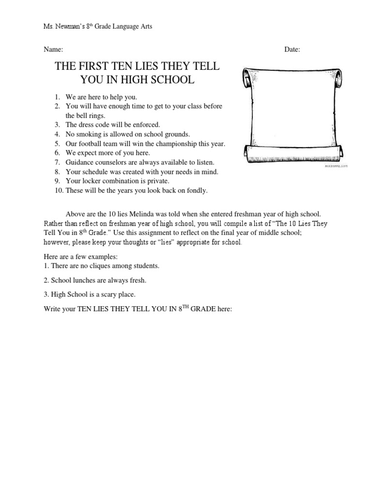10 Lies Assignment Sheet | PDF