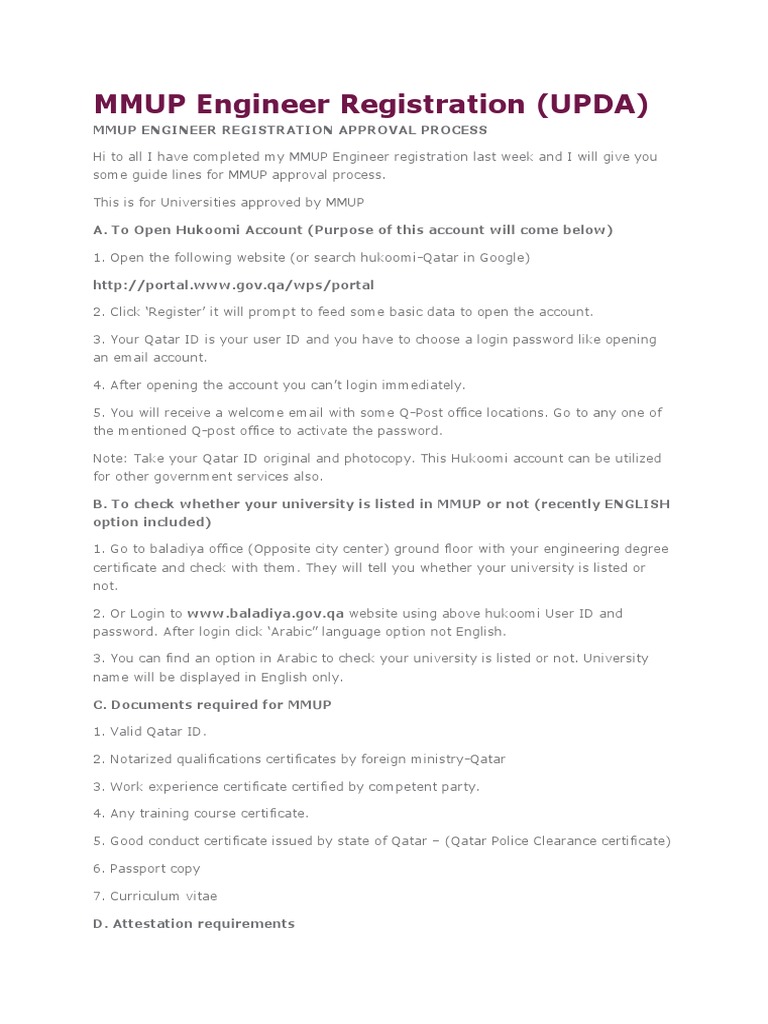 3 - MMUP Engineer Registration Process | PDF | Portable Document Format ...