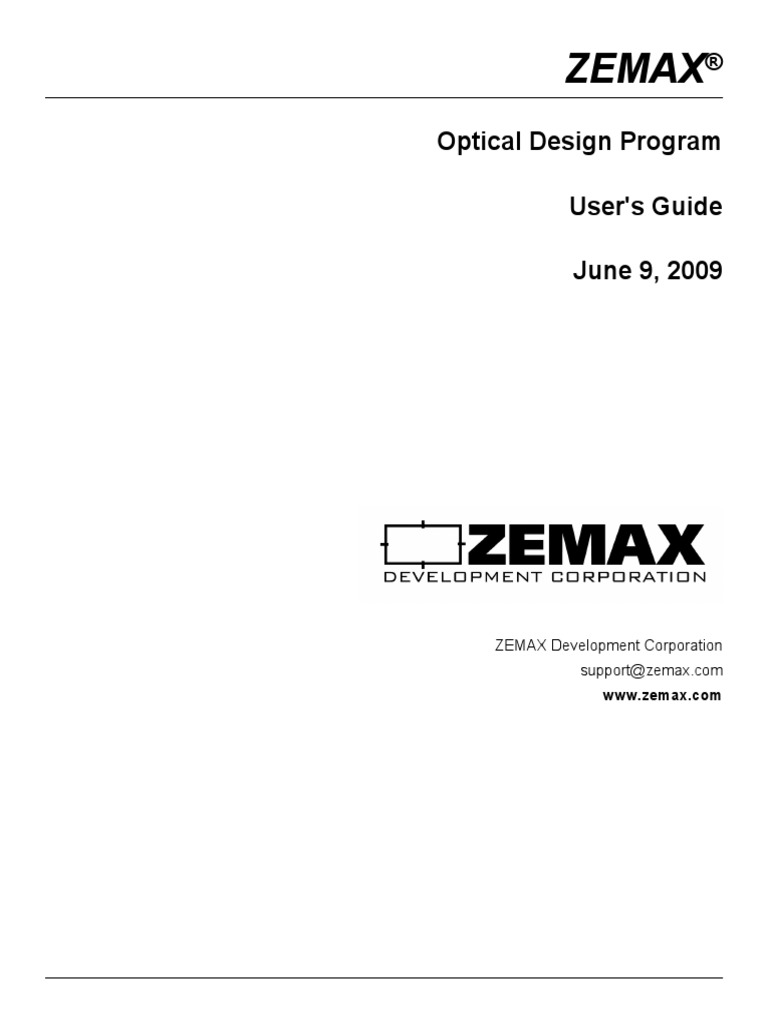 ZeMax Manual | PDF | Aperture | Electromagnetic Radiation