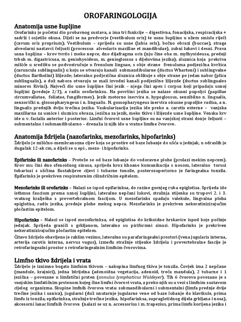 Orofaringologija - Print | PDF