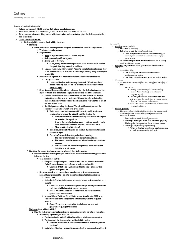 Onenote Outline | PDF | Federal Preemption | Commerce Clause