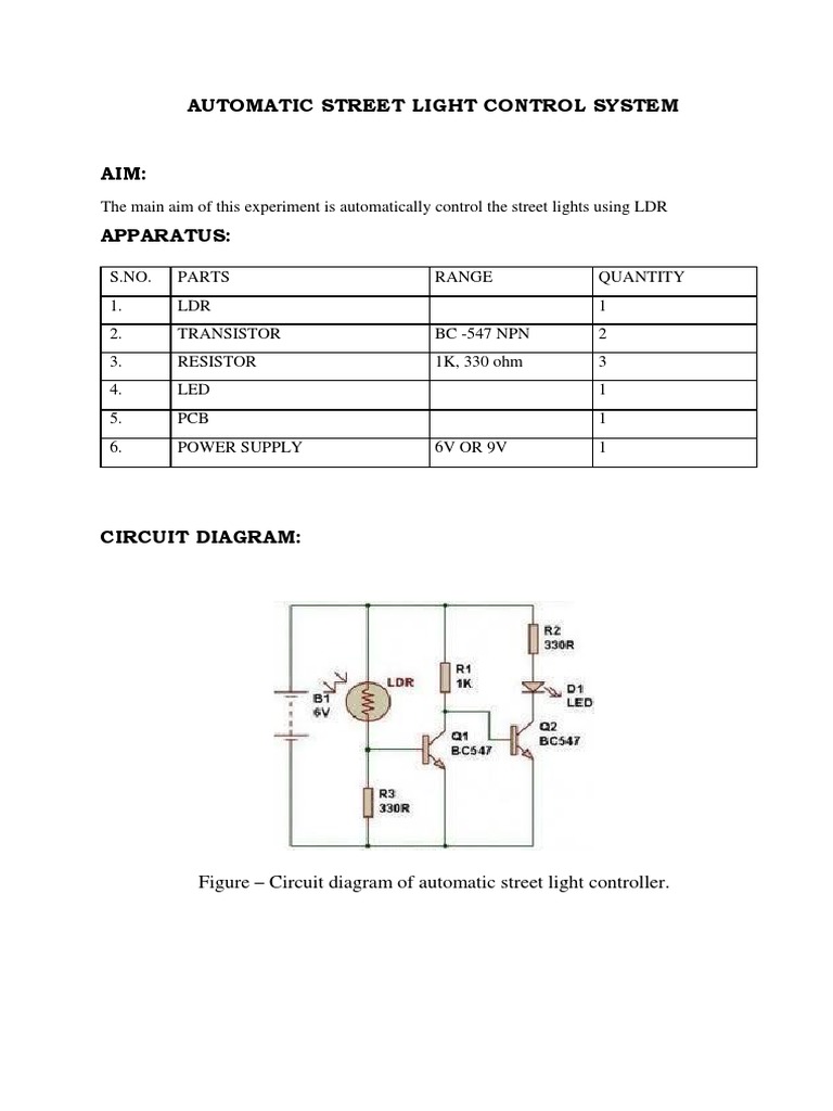 Automatic Traffic Light Control System | PDF | Transistor | Bipolar Junction Transistor