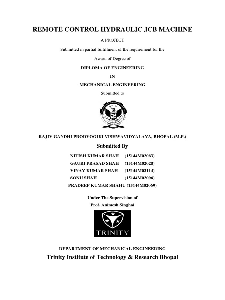 Remote Control Hydraulic JCB Machine | PDF