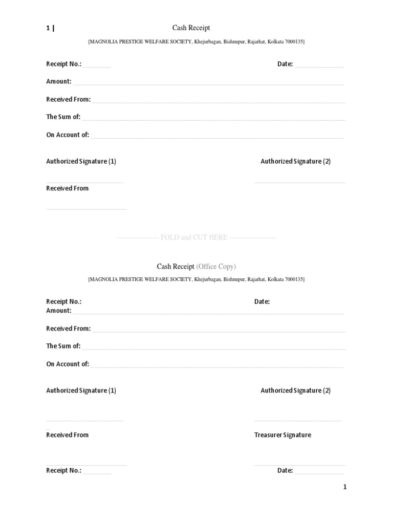 Cash Receipt Sample | PDF | Receipt | Money