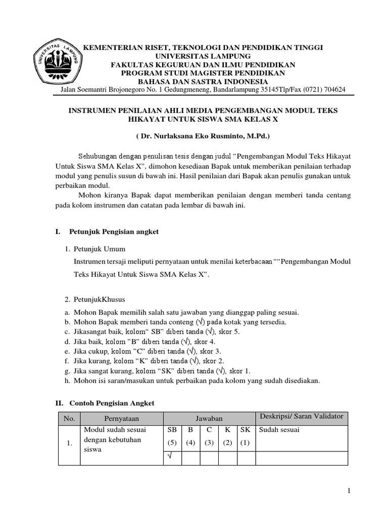Instrumen Validator Hikayat | PDF | Seni | Komputer