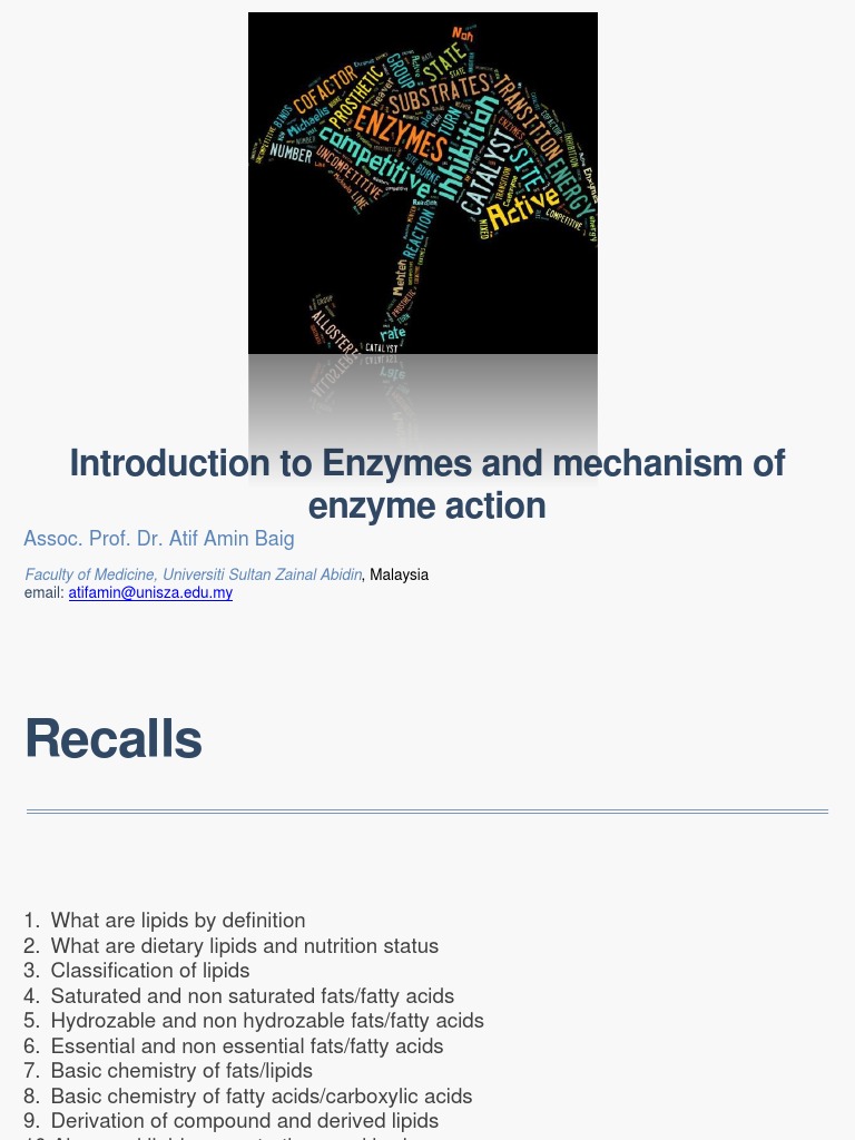 Introduction To Enzymes And Mechanism Of Enzyme Action Pdf Enzyme